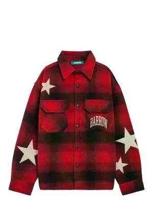 BARROW Star-print Checked Shirt - Red