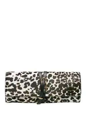 LIFFNER Belted Leopard-print Haircalf Clutch Bag - Neutrals