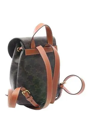 Celine 2000-2026 Triomphe Coated Canvas Bonnie Backpack - Brown