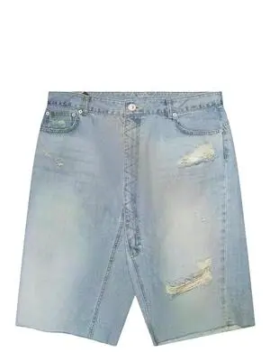PROTOCOL INDEX Distressed Denim Shorts - Blue