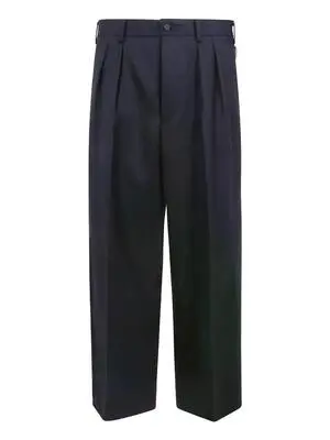 Comme Des Garçons Pleated Wide-leg Trousers - Blue