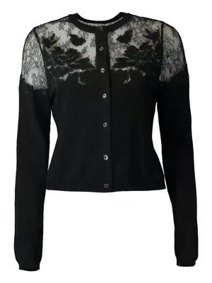 Ulla Johnson Talia Lace-panelled Cardigan - Black