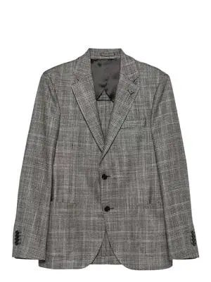 LARDINI Iconic Prince Of Wales Buttoned Blazer - Grey