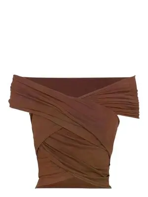 CORTANA Canela Wrap-style Top - Brown