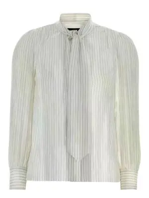 Gucci Pinstripe Bow Collar Shirt White