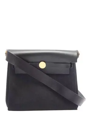 Hermès 2026 Military Toile And Vache Hunter Herbag Zip 20 Crossbody Bag - Black