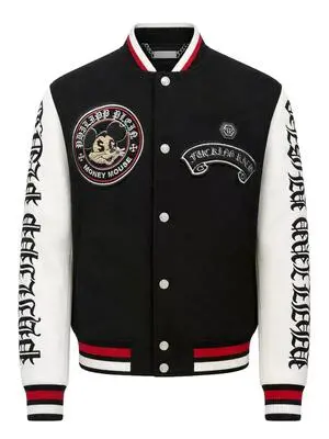 Philipp Plein Money Mouse College Bomber Jacket - Black