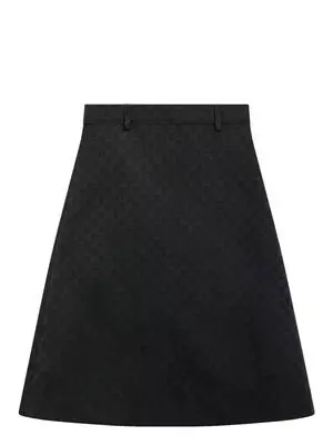 Gucci Gg Supreme A-line Midi Skirt - Black