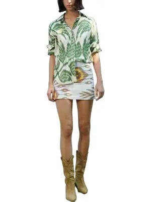 PUNICANA Patterned Fringed-collar Shirt - Neutrals