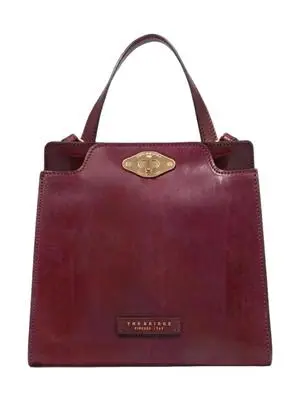 THE BRIDGE Story Donna Leather Twist-lock Tote Bag - Red