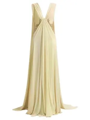 GEMY MAALOUF Beaded-draped Dress Neutrals