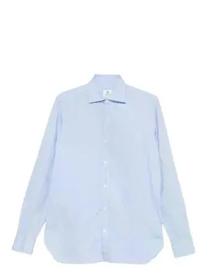 LUIGI BORRELLI Rio Spread-collar Shirt - Blue
