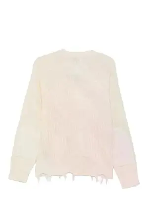 AMISH SUPPLIES Distressed-effect Ribbed-knit Sweater - Neutrals