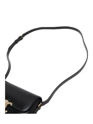 Celine 2010-2026 Classique Shiny Calfskin Triomphe Crossbody Bag - Black