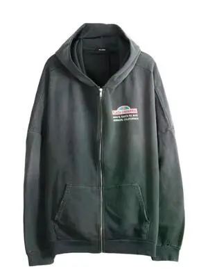 WILLY CHAVARRIA Logo-print Zip-up Hoodie - Grey