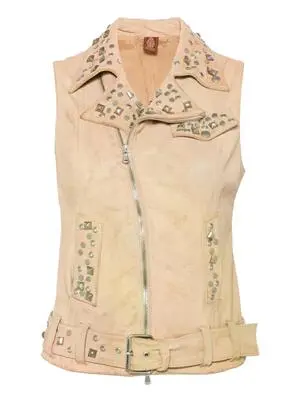 DONDUP 2000s Stud-embellished Belted Gilet