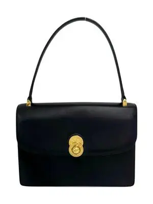 Celine 1990-2000 Leather Rotating Planet Top Handle Bag Handbag - Black