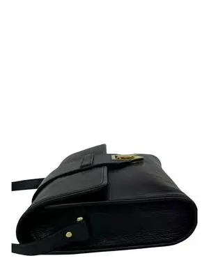 Saint Laurent 1980-1990 Leather Crossbody Bag Black