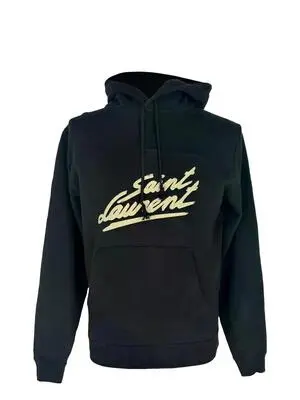 Saint Laurent Logo-print Hoodie - Black