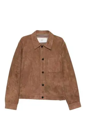 AMI Paris De Coeur Suede Jacket - Brown