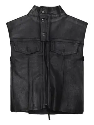 OTTOLINGER Button-up Glazed Denim Gilet Jacket