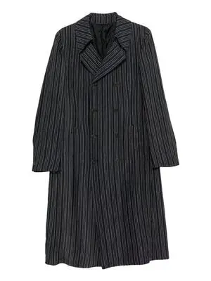 ROMEO GIGLI 1990s Double-breasted Striped Coat - Blue