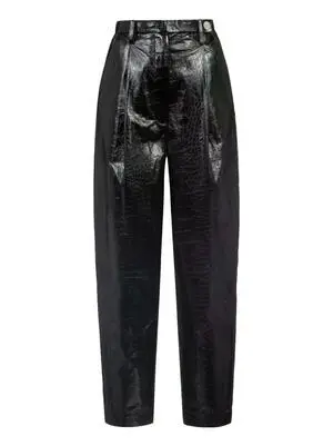 Remain Birger Christensen Cleo Croc-effect Leather Trousers - Black