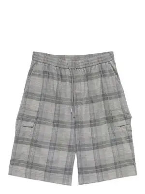 JUUN.J Check-pattern Cargo Shorts - Grey