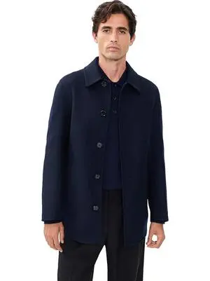 Burberry Double Faced Short Car Coat - Navy/navy Check