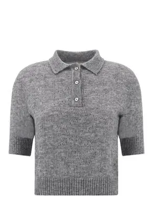 Paul & Shark Alpaca Blend Polo Shirt - Medium Grey