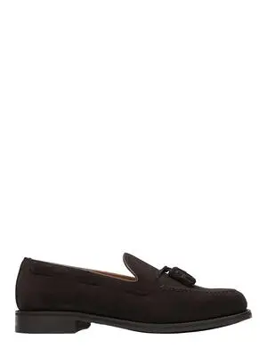BERWICK 1707 Suede Loafers With Tassels - Brown