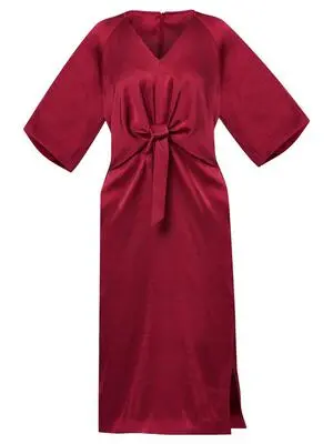 HELEN MCALINDEN Aibhe Ruby Satin Dress - Red