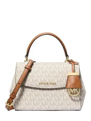 Michael Kors Ava Extra-small Signature Logo Crossbody Bag In By - Natural