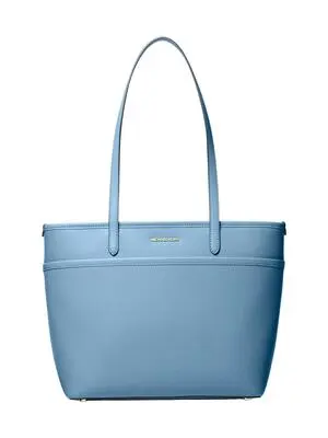 Michael Kors Marlowe Medium Pebbled Leather Pocket Tote Bag In - One Size By Blue