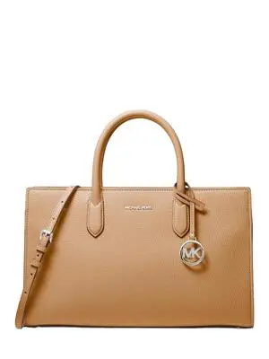 Michael Kors Scarlett Medium Textured Satchel In By - Brown