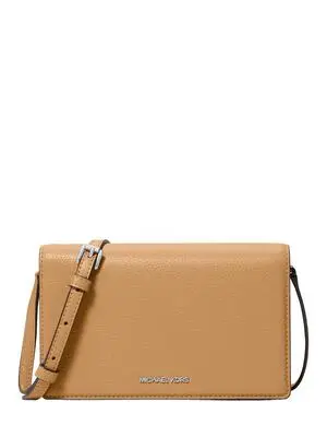 Michael Kors Marlowe Medium Pebbled Leather Crossbody Bag In By - Brown
