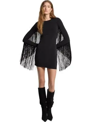 MICHAEL KORS Fringed Matte Jersey Dress In - Size Xxs By