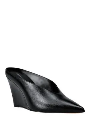 Michael Kors Xandra Leather Wedge Mule In - Size 5 By Black