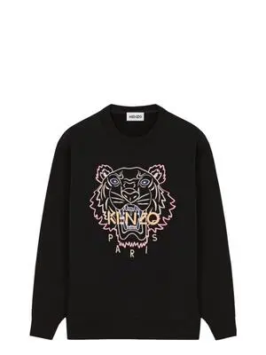 Kenzo Embroidered-tiger Sweatshirt - Black