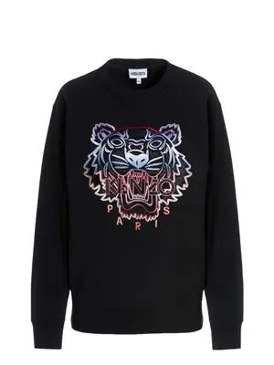 Kenzo Tiger Head-print Sweatshirt - Black