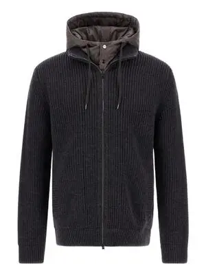 Herno Hooded Knit Top - Light Gray