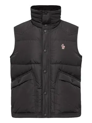 Moncler High-neck Button-up Gilet - Black