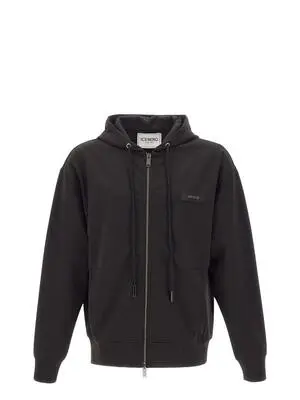 Iceberg Iceberg Zip-Up Logo Hoodie Black