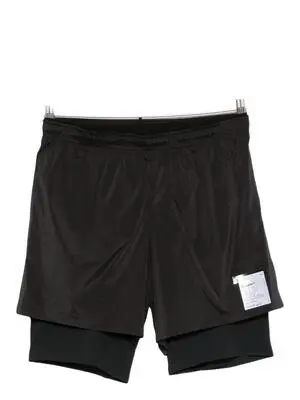 Satisfy Layered Logo-print Shorts - Black