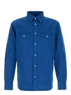 TOM FORD Long-sleeved Button-down Western Shirt - Blue
