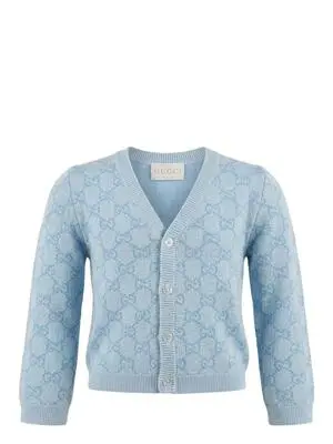 Gucci Gg Monogram Cardigan - Light Blue