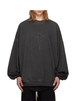 Rick Owens Geth Pentagram-print Sweater - Faded Black/silver