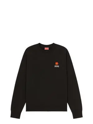 Kenzo Logo-embroidered Crewneck Sweatshirt - Black