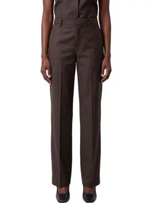 BRIGLIA 1949 High-waisted Straight-leg Tailored Wool Trousers - Brown