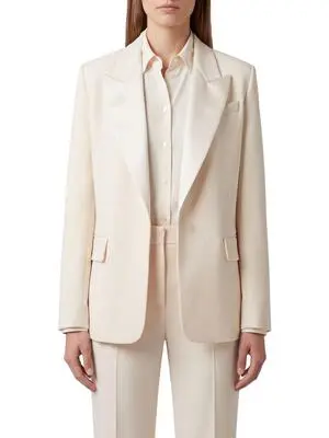 Federica Tosi Single-breasted Cropped Crêpe Blazer With Concealed Closure Milk